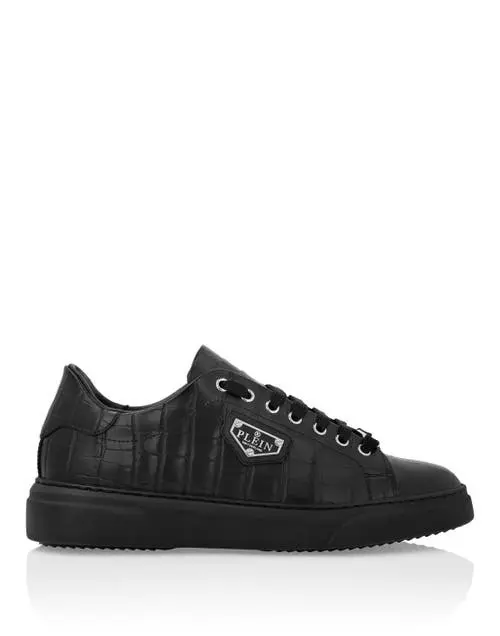 Philipp Plein Croc Effect Leather Low-top Sneakers