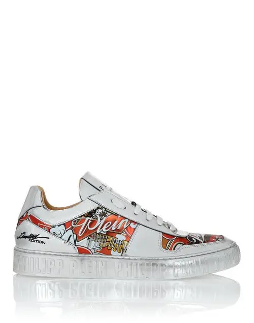 Philipp Plein Mirror Leather Low Top Sneakers Golden Eagle