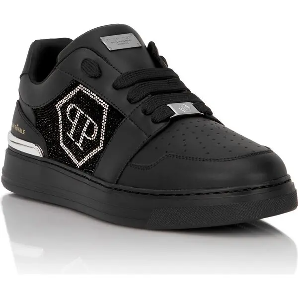 Philipp Plein Crystal Hexagon" Low-top Sneakers - Black/black
