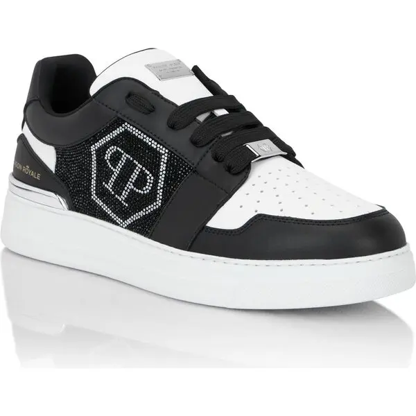 Philipp Plein Crystal Hexagon" Low-top Sneakers - Black/white