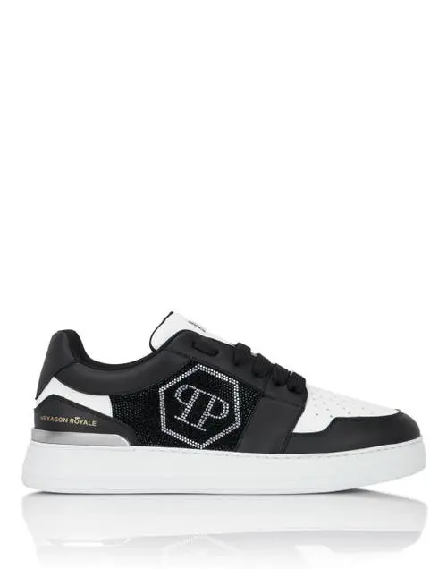 Philipp Plein Crystal Hexagon" Low-top Sneakers - Black/white