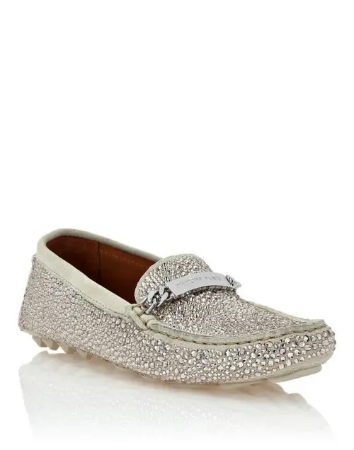 Philipp Plein Suede Strass Moccasin - Beige