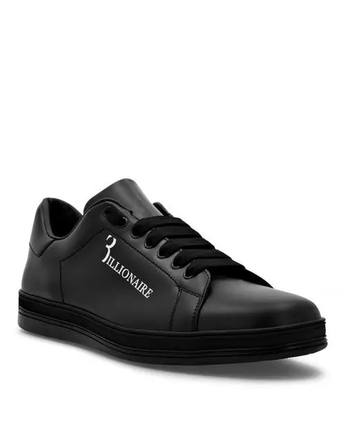 BILLIONAIRE Logo Lace-up Low-top Sneakers - Black