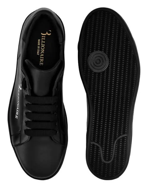 BILLIONAIRE Logo Lace-up Low-top Sneakers - Black
