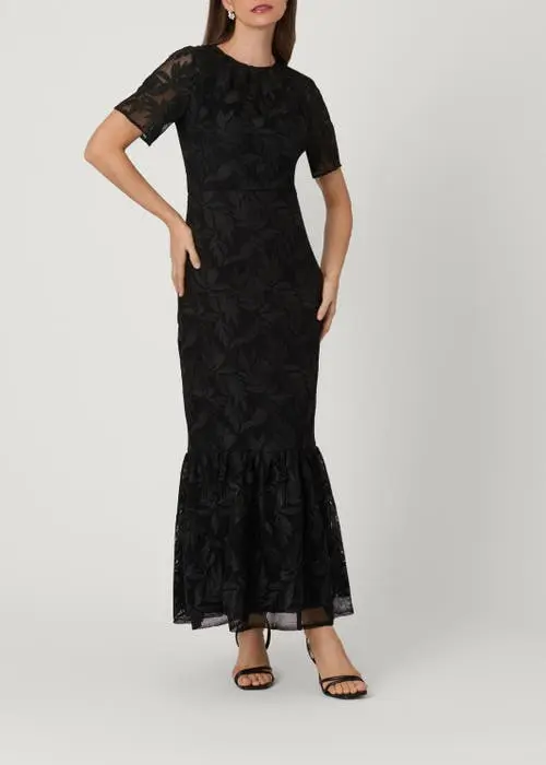 Shoshanna Midnight Basketweave Lace Montague Dress
