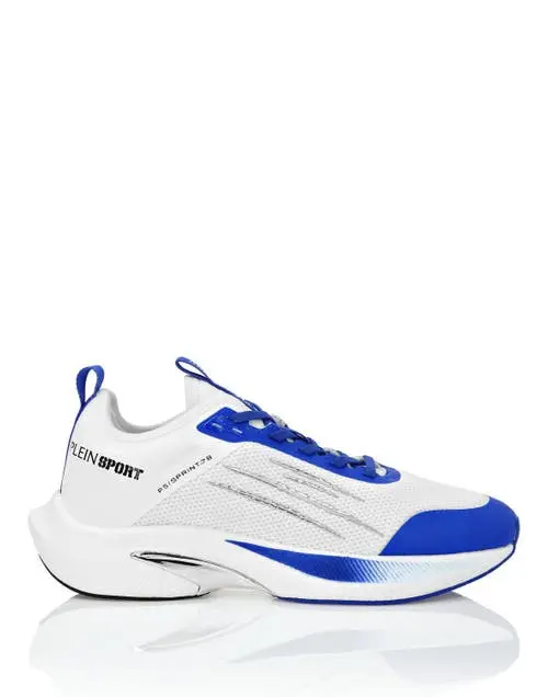PLEIN SPORT Sprint78" Athletic Lace-up Sneakers - White/middleblue
