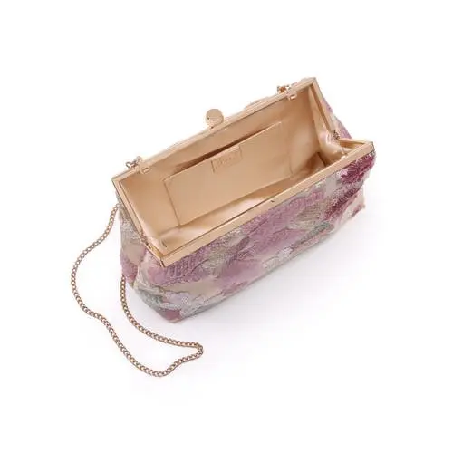 Badgley Mischka Elara Flora Sequin Pouch Clutch - Teal