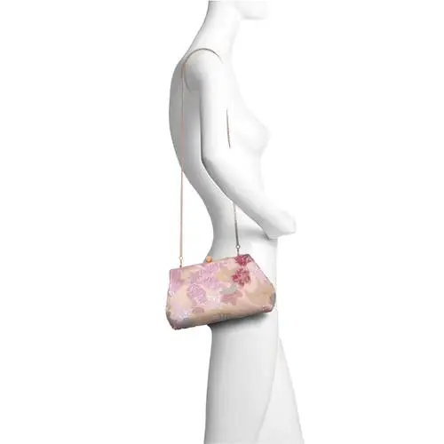 Badgley Mischka Elara Flora Sequin Pouch Clutch - Teal