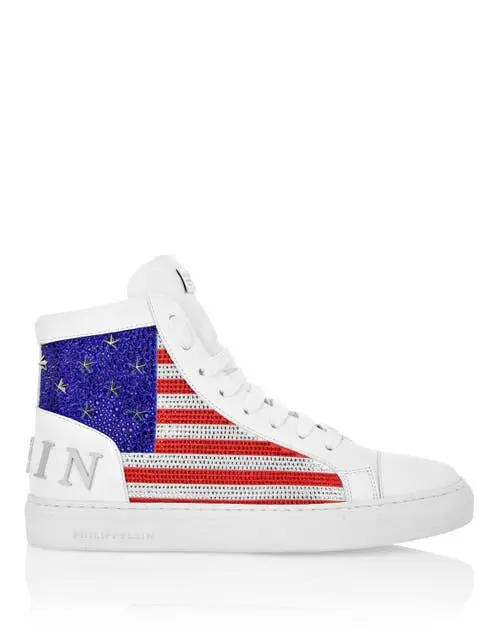 Philipp Plein Mid Top Sneakers Star Studs America