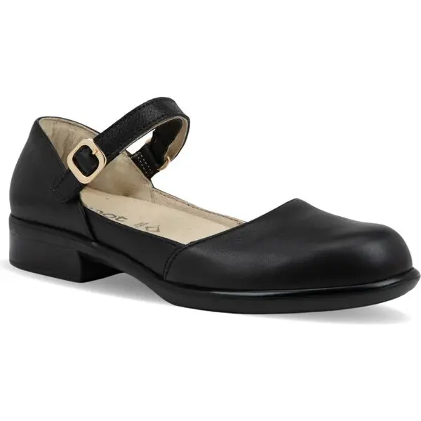 Naot Aniham Ankle Strap Flat - Black Leather