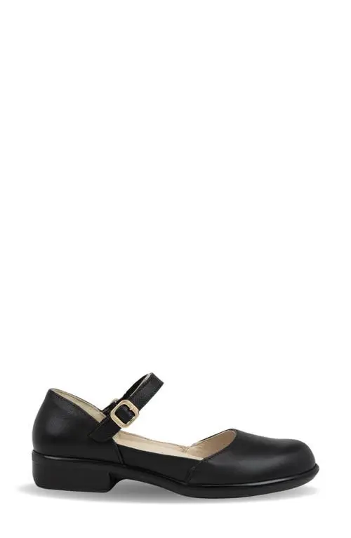 Naot Aniham Ankle Strap Flat - Black Leather