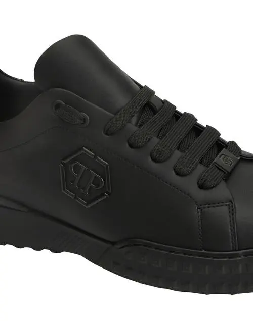 Philipp Plein Nappa Leather Low-top Sneakers Hexagon - Black/black
