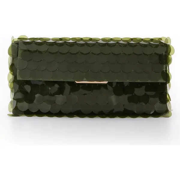 Badgley Mischka Kit Payette Sequin Envelope Clutch - Olivine