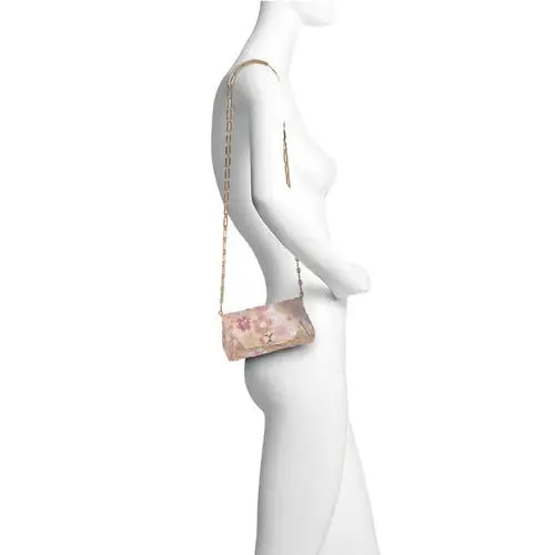 Badgley Mischka Ophelia Floral Sequin Clutch With Pearl Brooch
