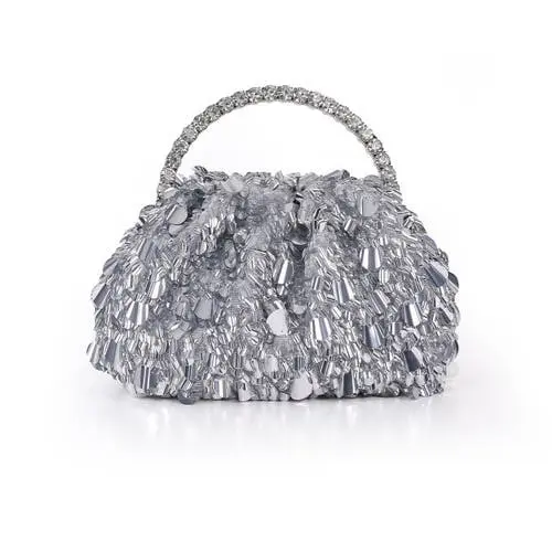 Badgley Mischka Remy Mixed Sequin Pouch Clutch