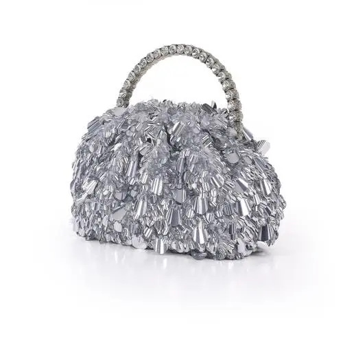 Badgley Mischka Remy Mixed Sequin Pouch Clutch