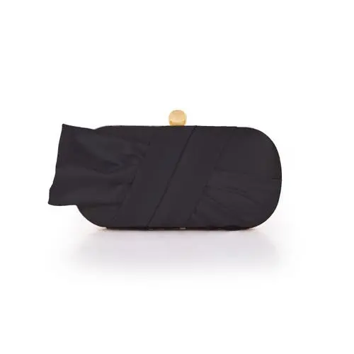 Badgley Mischka Margo Satin Tie Minaudiere - Black