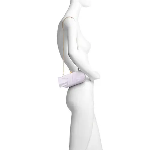 Badgley Mischka Margo Satin Tie Minaudiere - White