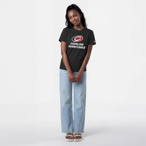 Champion Carolina Hurricanes Wordmark Lockup Tri-blend T-shirt By - Black