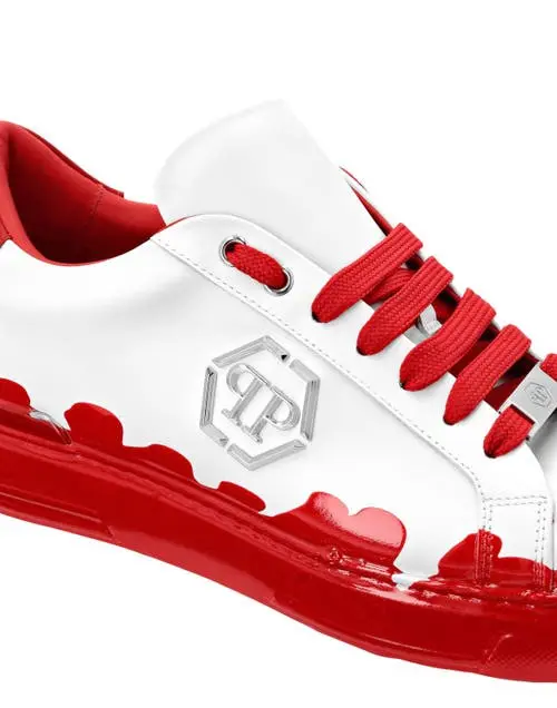 Philipp Plein Nappa Leather Low Top Sneakers With Resin Sole