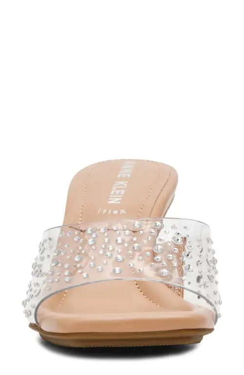 Anne Klein Jerilyn Crystal Embellished Clear Slide Sandal