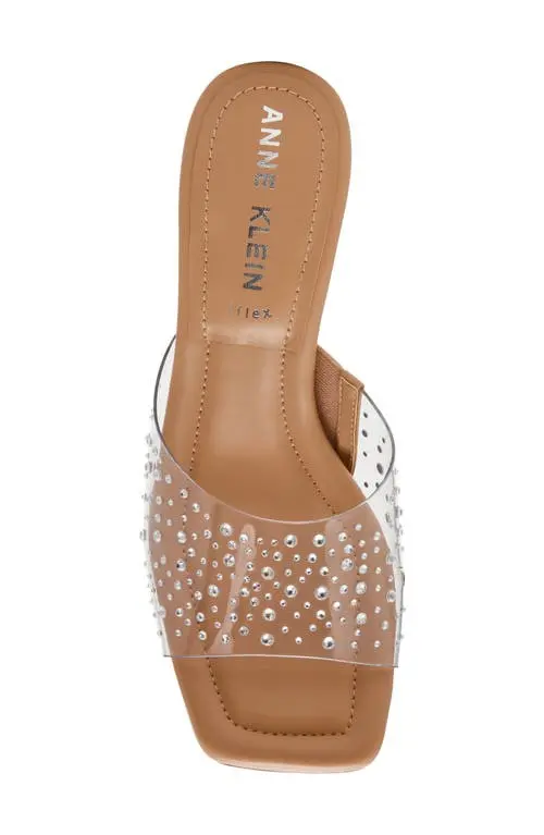 Anne Klein Jerilyn Crystal Embellished Clear Slide Sandal