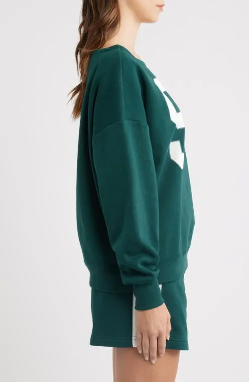 VINYL ICONS Off-the-shoulder Graphic Sweatshirt