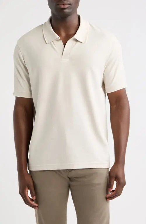 Nordstrom Piqué Johnny Collar Shirt - Grey Moonbeam