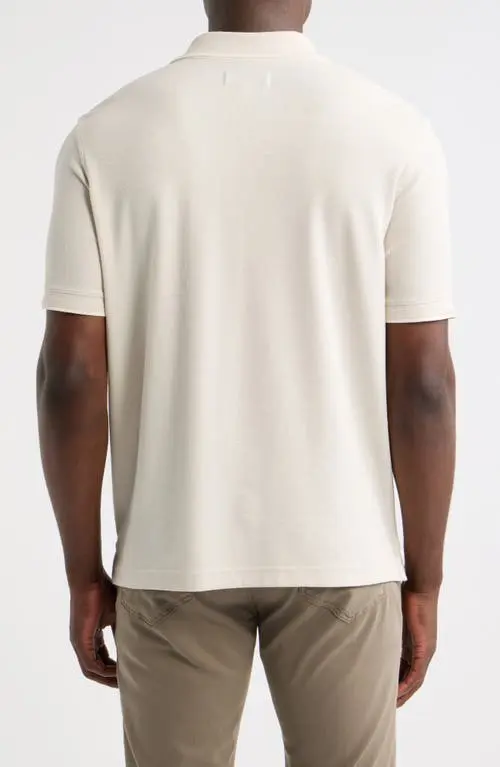 Nordstrom Piqué Johnny Collar Shirt - Grey Moonbeam