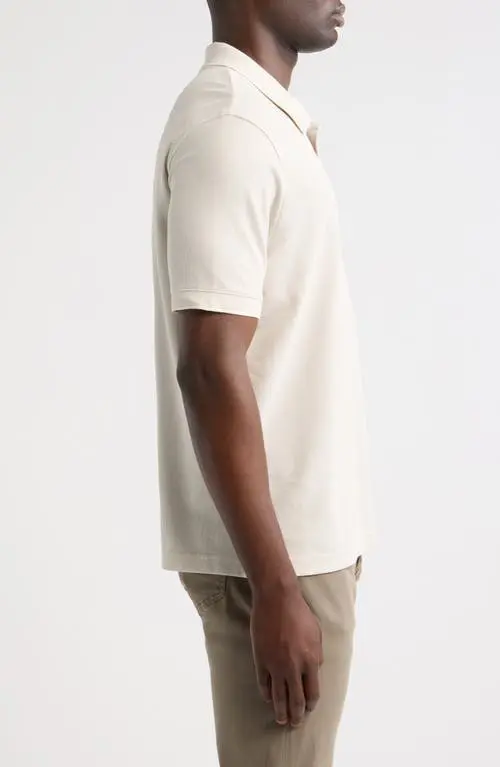 Nordstrom Piqué Johnny Collar Shirt - Grey Moonbeam