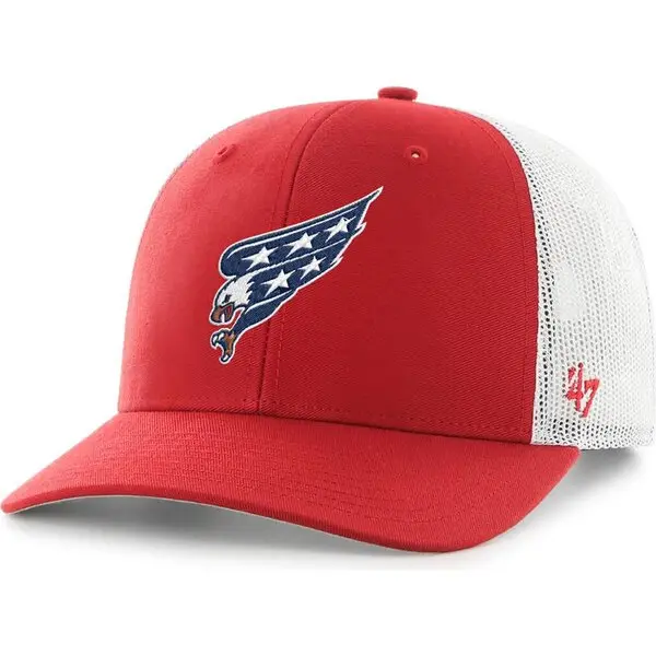 '47 White Washington Capitals Logo Trucker Adjustable Hat