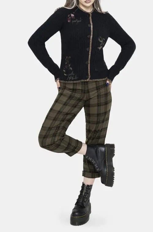 DISTURBIA Embroidered Blanket Stitch Cardigan