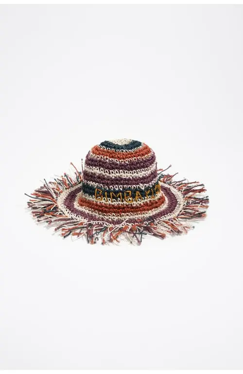 Bimba Y Lola Frayed Jute Hat - Blue
