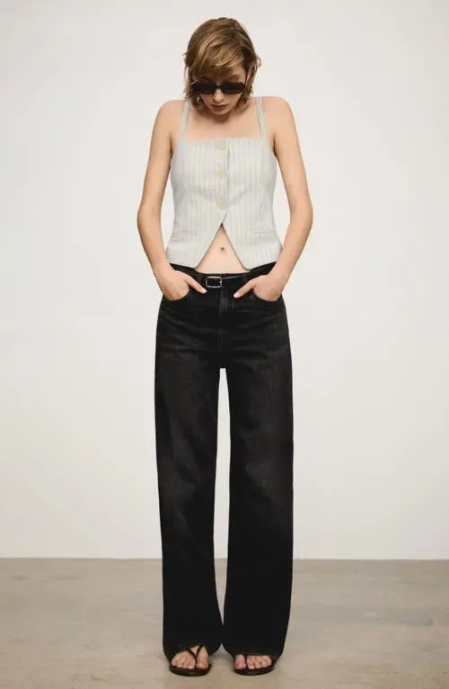 Mango Striped Square-neck Waistcoat