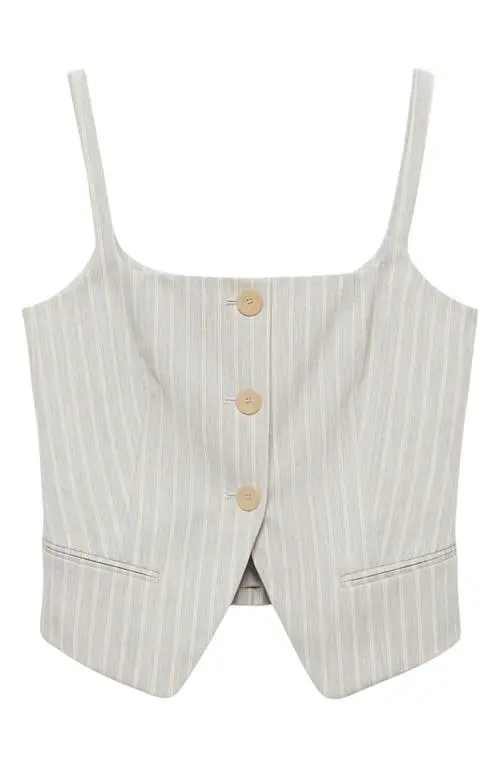 Mango Striped Square-neck Waistcoat