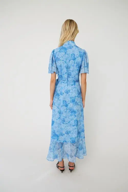 CRAS Linea Floral Wrap Midi Dress