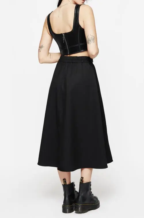 DISTURBIA Nightingale Buckled Midi Skirt - Black