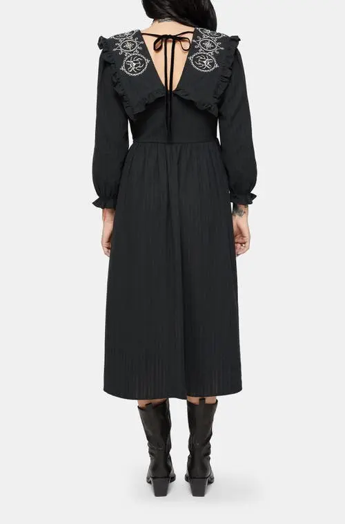 DISTURBIA Alira Bug Embroidered Midi Dress