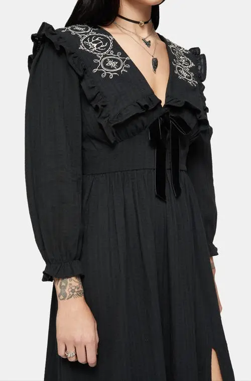 DISTURBIA Alira Bug Embroidered Midi Dress