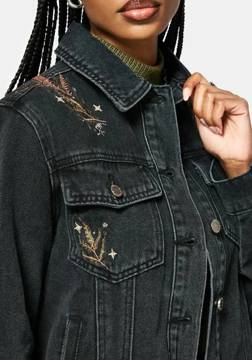 DISTURBIA Abellona Embroidered Denim Jacket