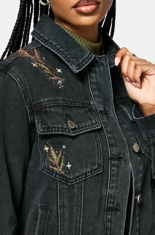 DISTURBIA Abellona Embroidered Denim Jacket