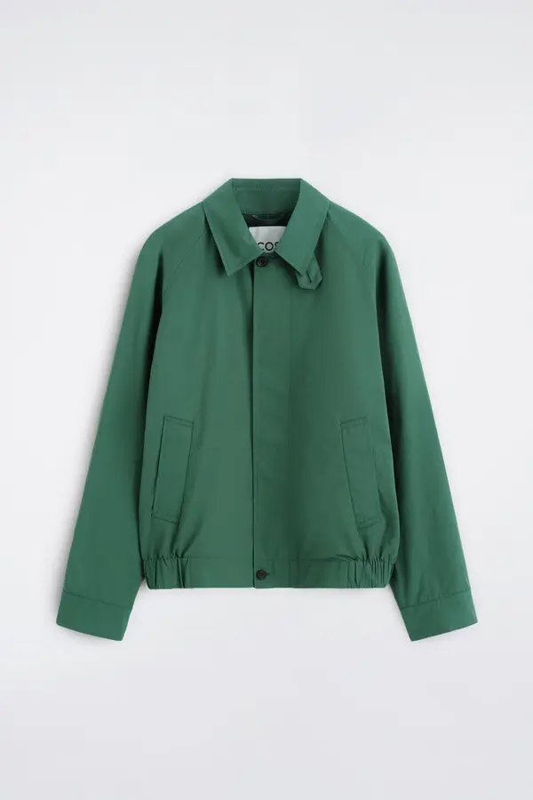 Cos Cotton-nylon Harrington Jacket - Green
