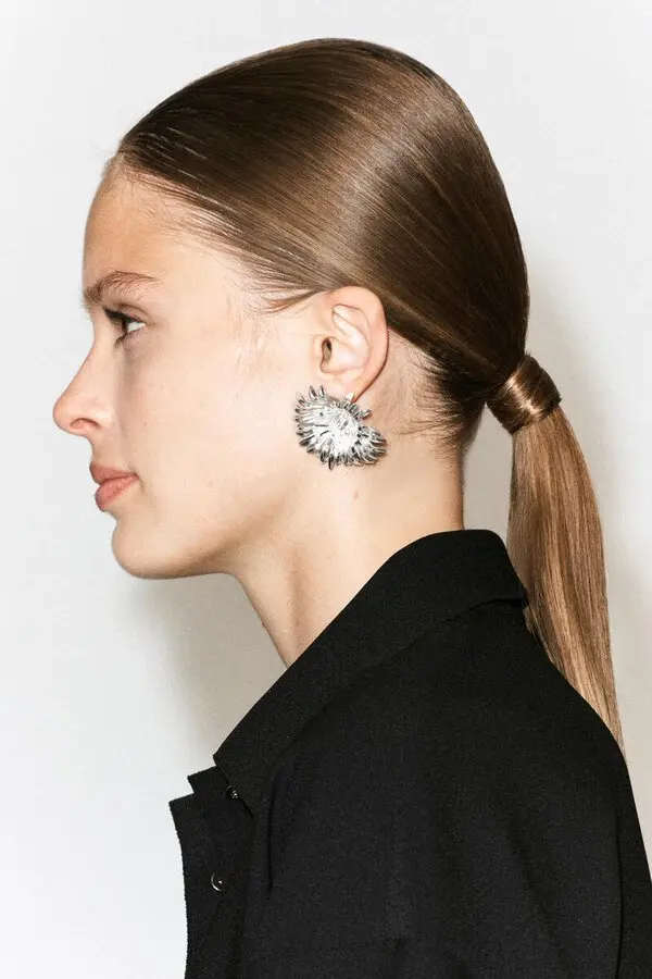 Cos Asymmetric Abstract Floral Earrings