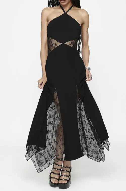 DISTURBIA Endora Lace Side Panel Maxi Dress