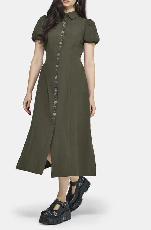 DISTURBIA Odile Embroidered Midaxi Dress