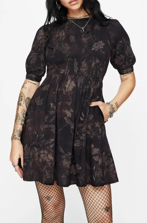 DISTURBIA Cashmere Woodland Moth Mini Dress