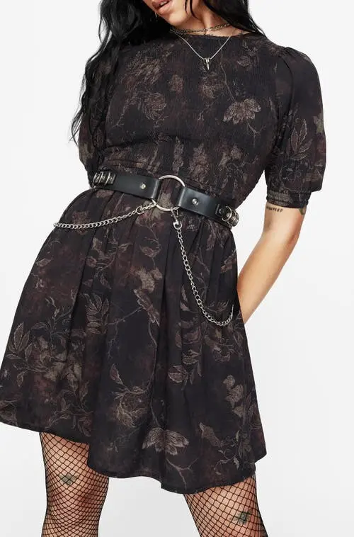 DISTURBIA Cashmere Woodland Moth Mini Dress