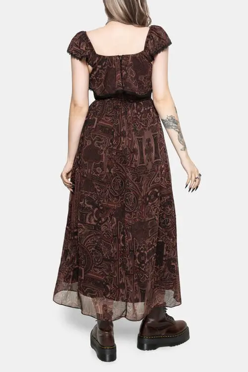 DISTURBIA Kells Lace Trim Midaxi Dress