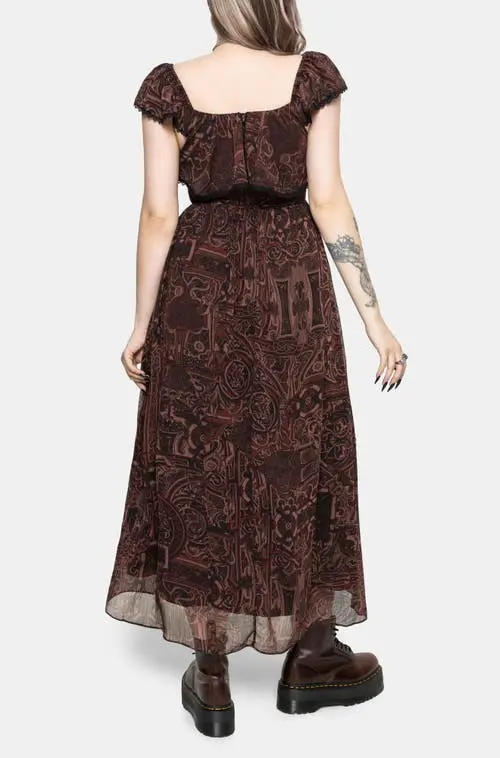DISTURBIA Kells Lace Trim Midaxi Dress