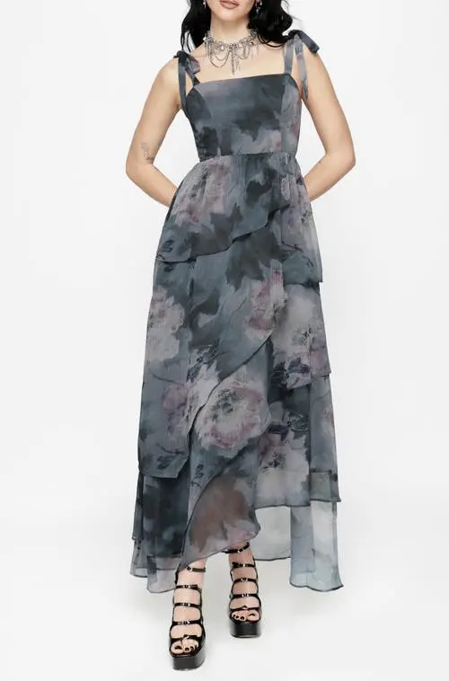 DISTURBIA Ophelie Chiffon Tiered Maxi Dress